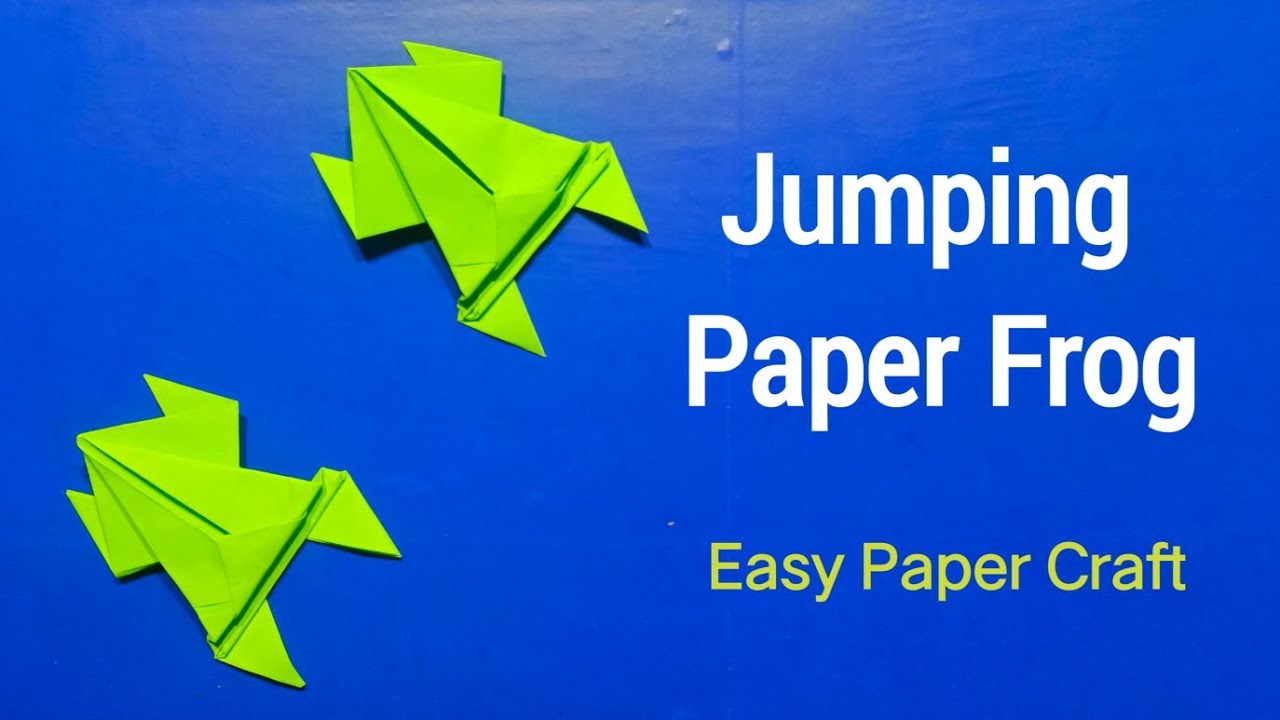 Jumping paper frog | origami paper frog | Fun and easy - YouTube