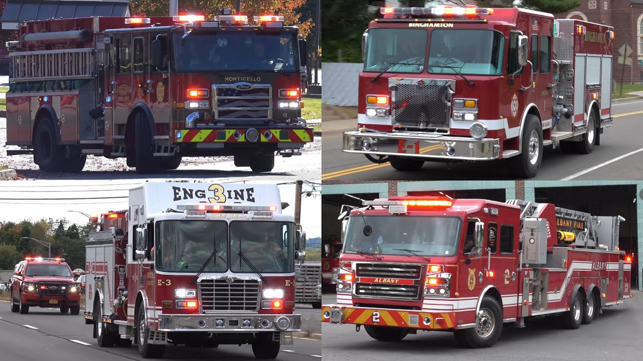 Fire Trucks Responding Compilation 2024 - New York Apparatus - YouTube