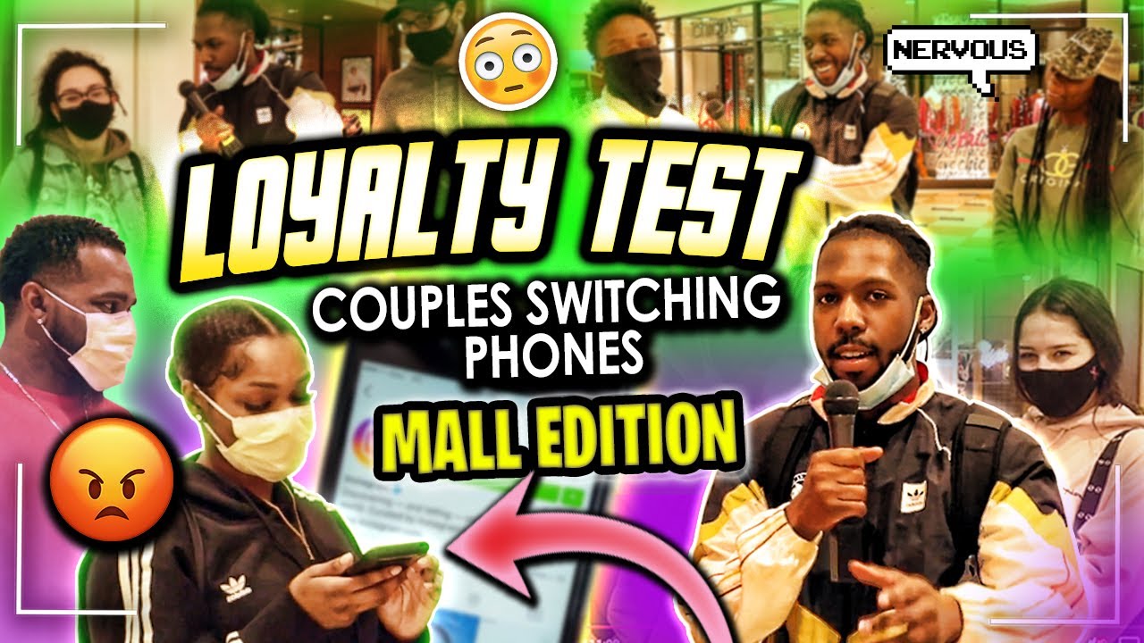 Loyalty test (Couples switching phones) Mall edition - YouTube