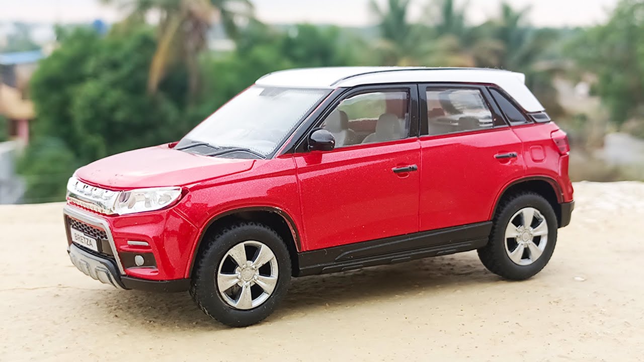 Maruti Vitara Brezza Scale Model Miniature Red and White 😍 | Die-Cast ...