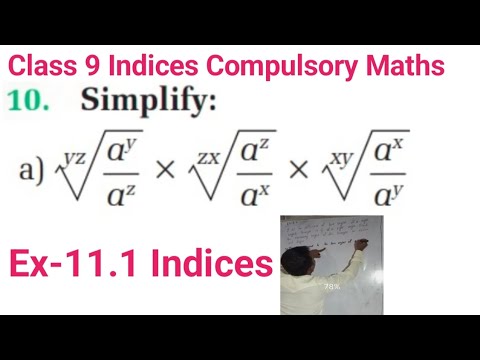 class 9 Indices ex-11.1 Q10a. ((a ^ y)/(a ^ z)) ^ (1/(yz)) * ((a ^ z ...