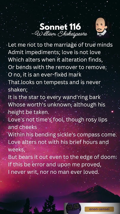 Sonnet 116 by William Shakespeare - YouTube
