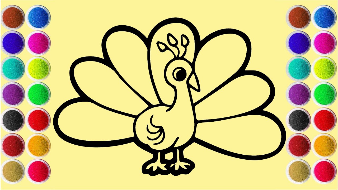 Coloring Peacock Colorful Using Colored Sand | Sand Painting - YouTube