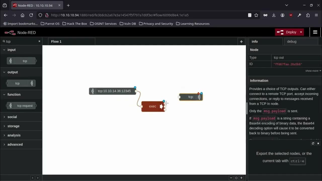 How to send Reverse Shell on Node-RED flow-based visual programming tool - YouTube