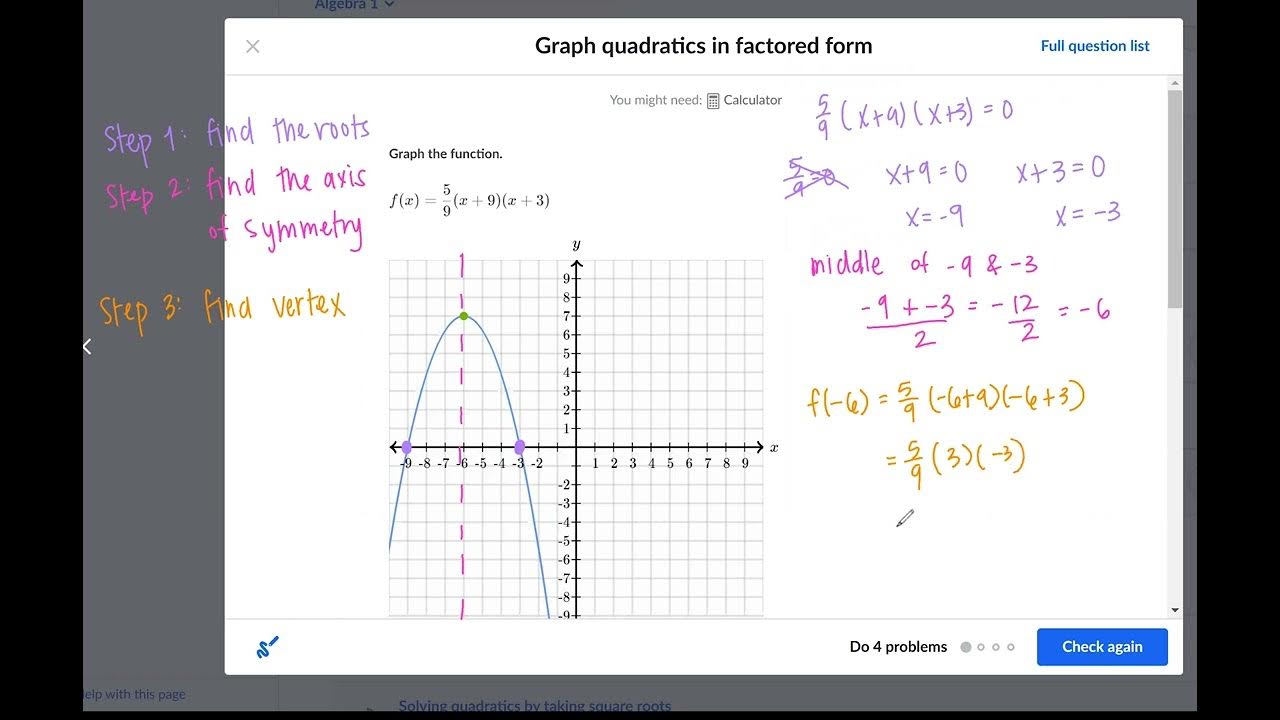 Graphing from Factored Form - YouTube
