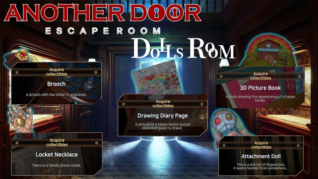 All 5 Collectibles - Another Door: Escape Room - Dolls Room - YouTube
