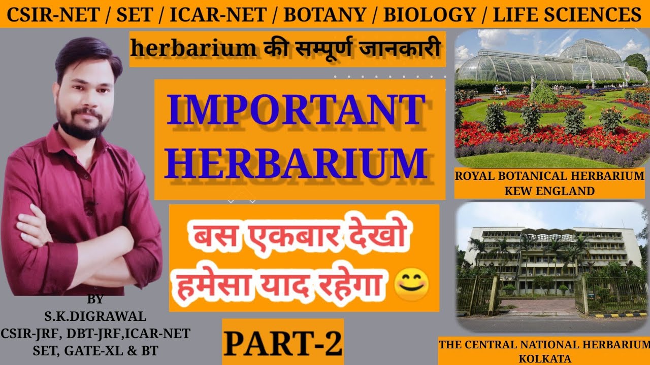 IMPORTANT HERBARIUM / INDIAN HERBARIUM / WORLD'S HERBARIUM / TYPES OF ...
