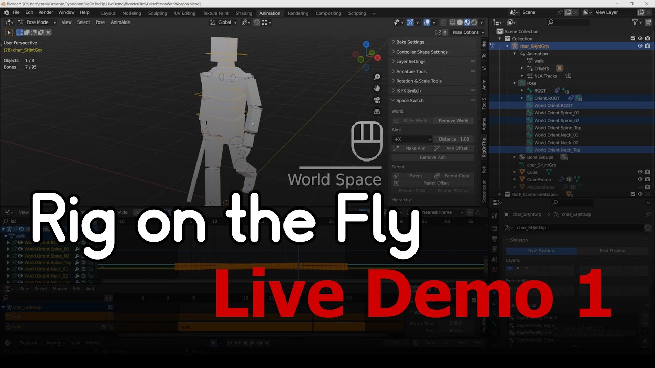 Rig on the Fly | Free Blender Add-on | Version 2.0 Alpha Live Demo ...