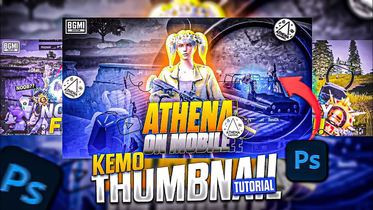 How To Make Thumbnail Like Kemo in only PS CC || Bgmi Most Viewed ...