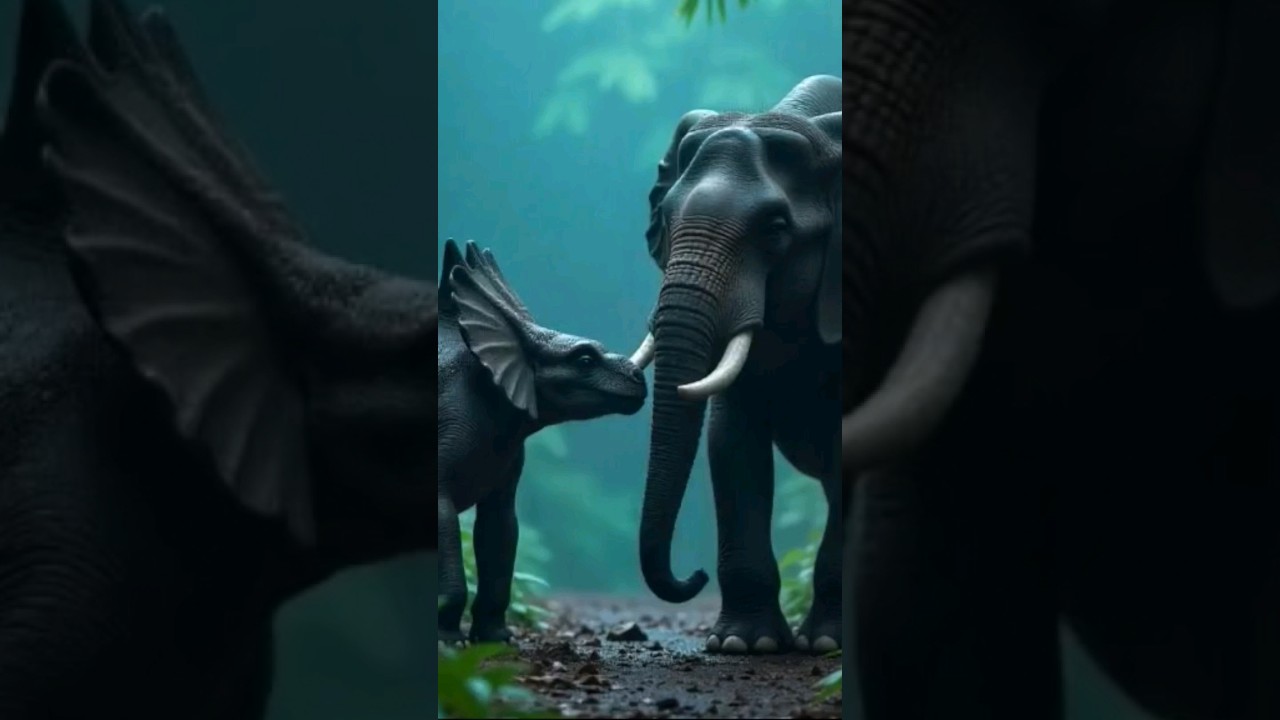 stegosours vs elephant hybrid animals 2025#stegosaurus #elephant# ...