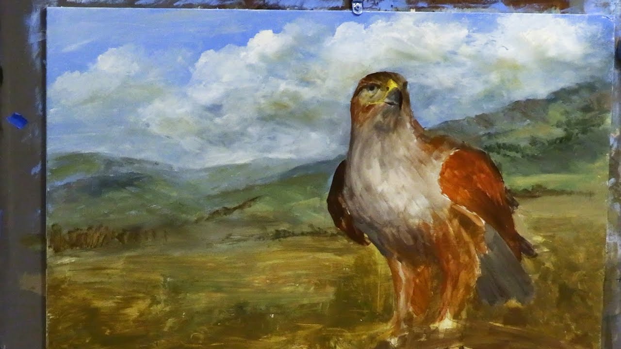 Mastering Wildlife Techniques: Acrylic Painting Of A Hawk (part 1 ...