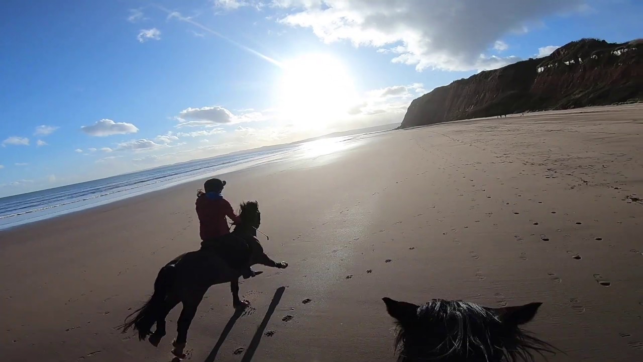 BEACH HORSE RIDING | EXMOUTH UK | GOPRO HERO 6 BLACK - YouTube