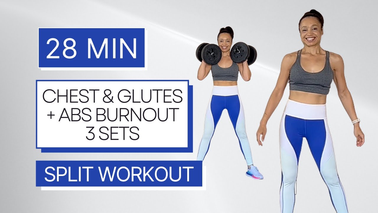 Effective Chest, Glutes, & Abs Burnout | 3 Set Split Workout With ...
