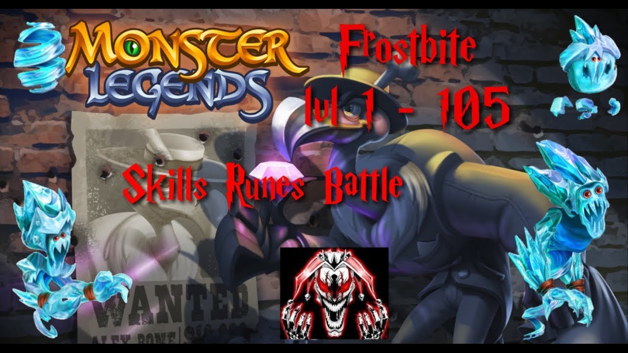 Monster Legends - Frostbite lvl 1 - 105 Skills Runes Battle - SideShow ...