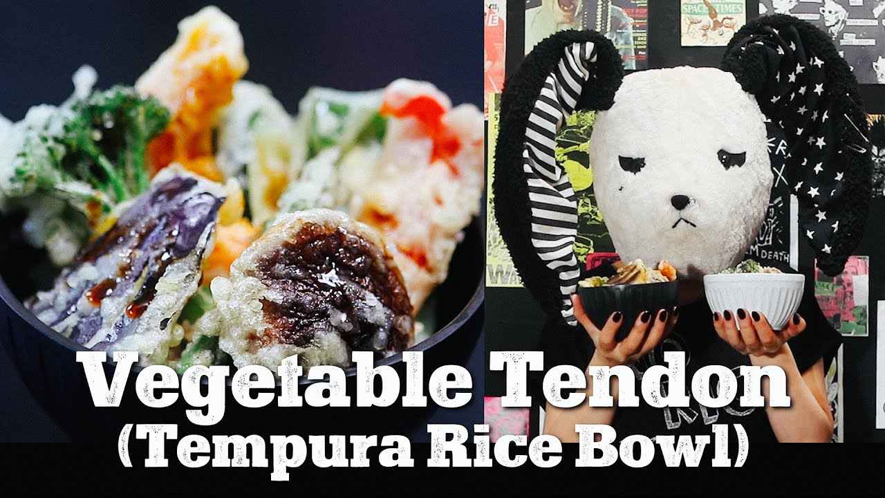 Vegetable Tendon【Vegan】Japanese Tempura Rice Bowl - YouTube