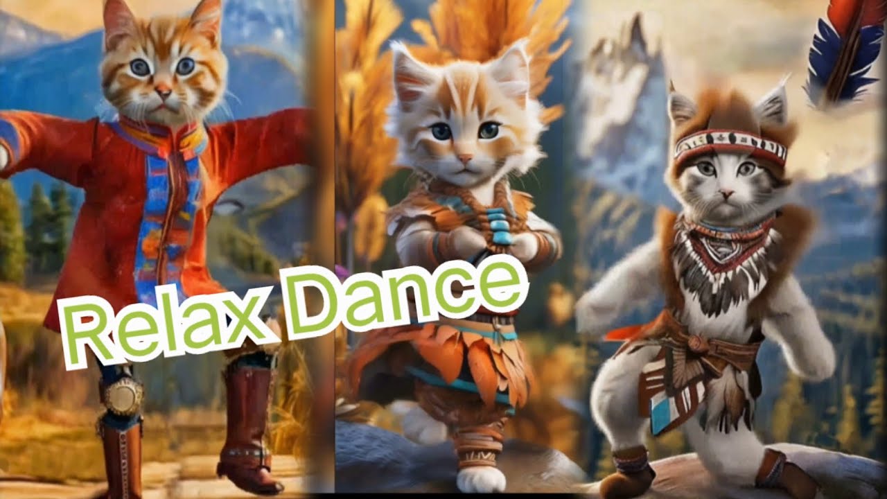 cat dancing,relax music, relieve stress，soothing,dance simple Exercise ...