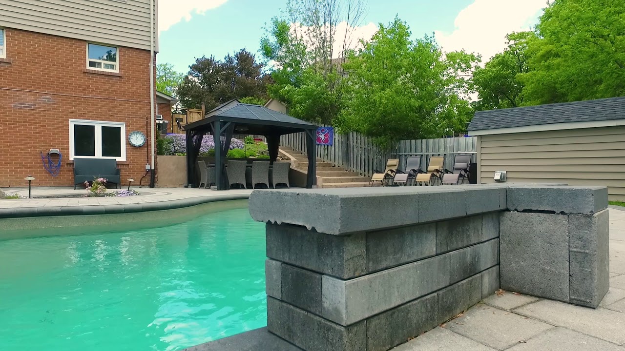 Pool Design and Permacon Patio in Brampton - YouTube