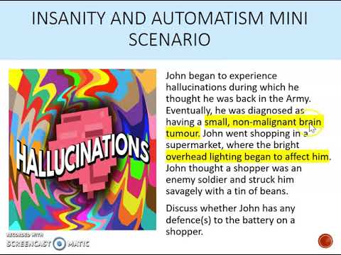 How to apply insanity and automatism John army scenario - YouTube