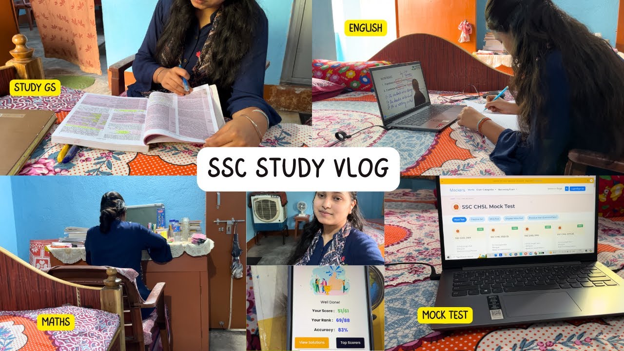 A Productive Day SSC Study Vlog 📚 8+ hour study routine 🔥SSC CGL ...