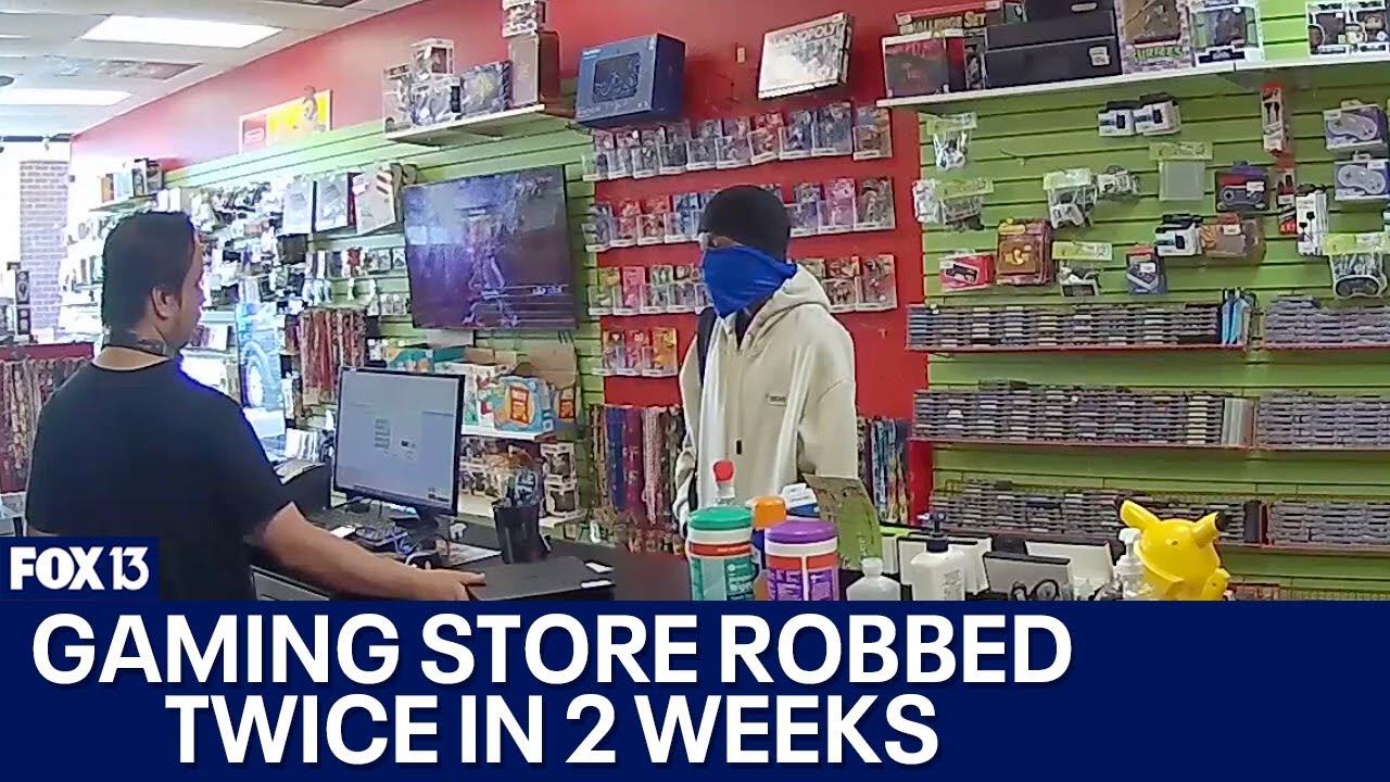 Game store robbed twice in two weeks - YouTube