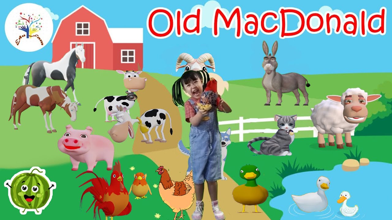 Old MacDonald Had A Farm + Farm Animal Songs M1CL Kids Songs and ...