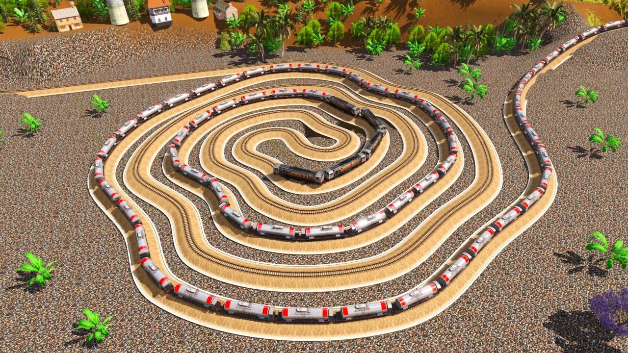 The Twisted Spiral Rail Track Is Broken In A Mess🚦Train Shaking⚠️Trainz ...