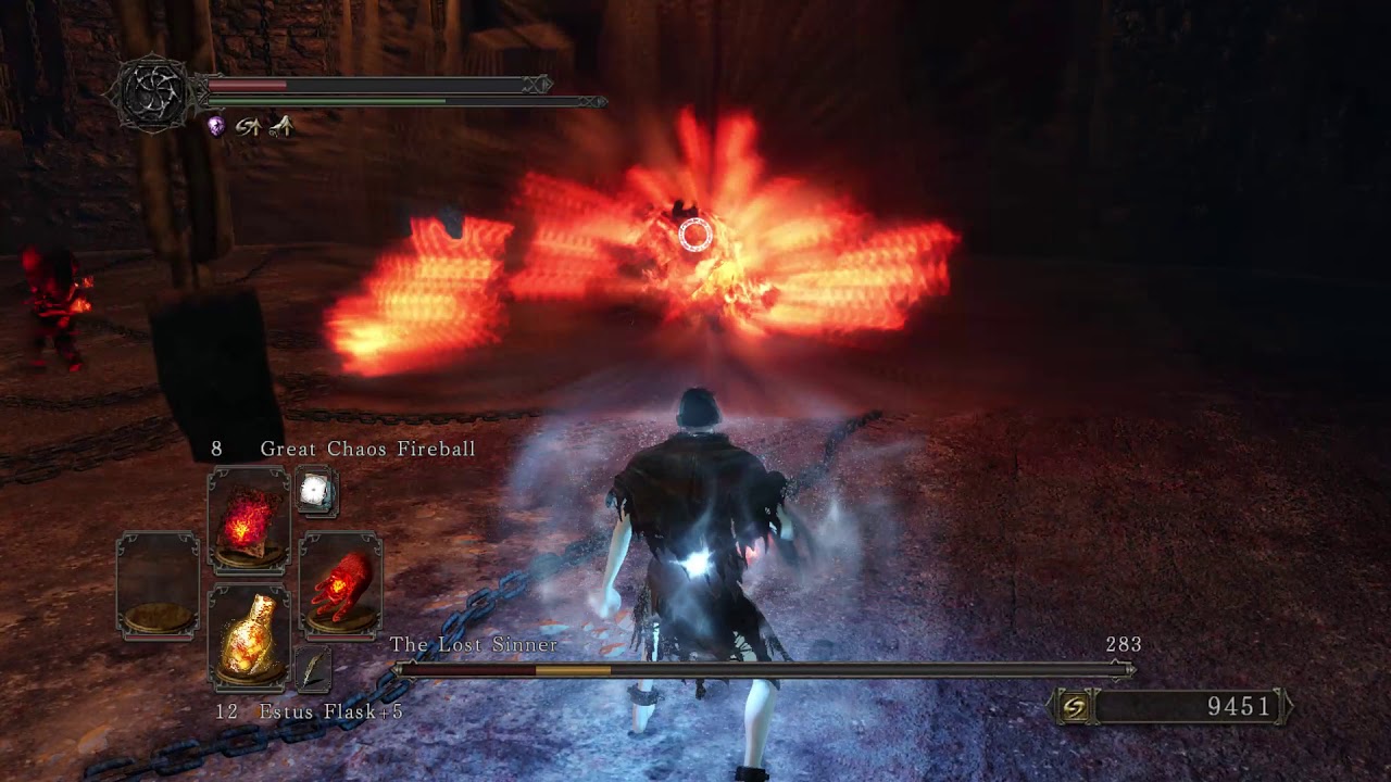 THE LOST SINNER VS GREAT CHAOS FIREBALL (SOLO, NG+7, NO DAMAGE) - YouTube