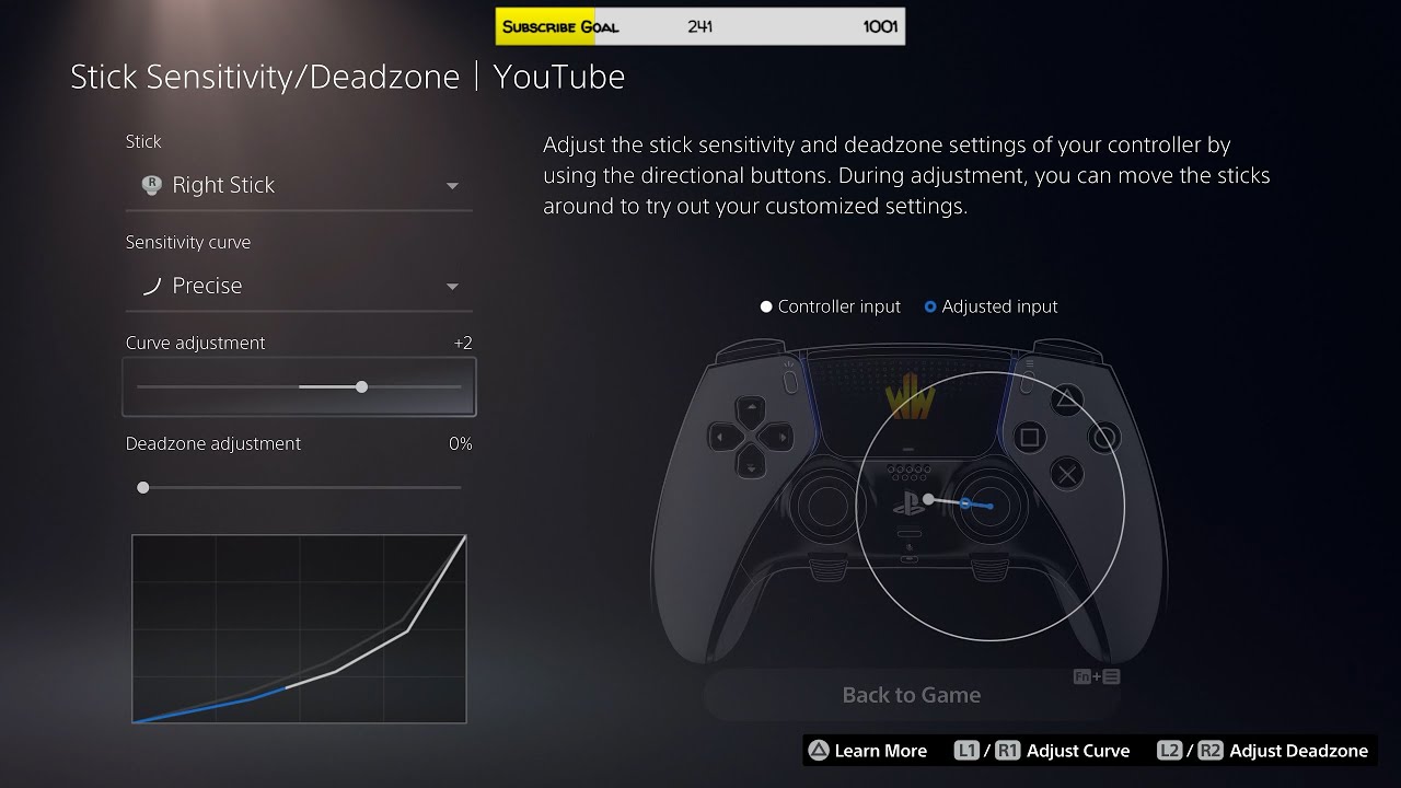 PS5 DualSense Edge Full Controller Profile Settings Stick Sensitivity