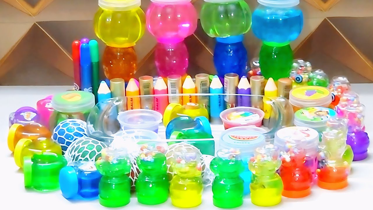 Rainbow Explosion Epic Multi Slime Mixing with Colourful Beads 🌈 - YouTube