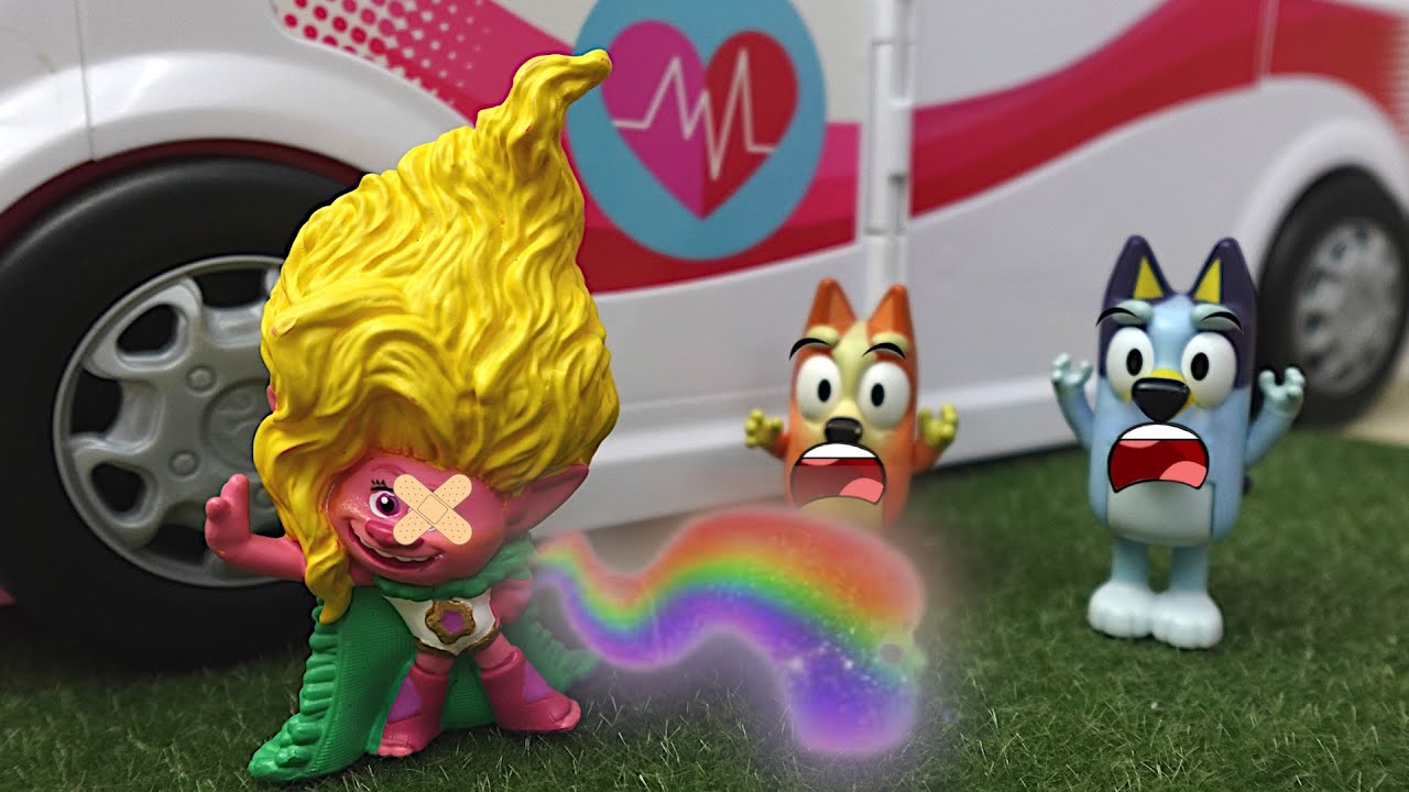 BLUEY and TROLLS Band Together | Viva Gets Hurt During Dance Party ...