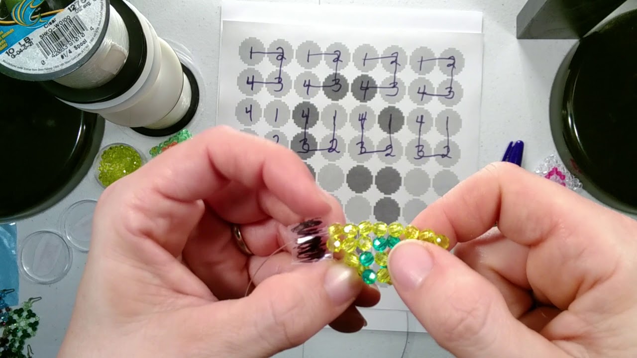 FacetedBeadArt Squares Beading Tutorial - G - Diamond Weave - YouTube