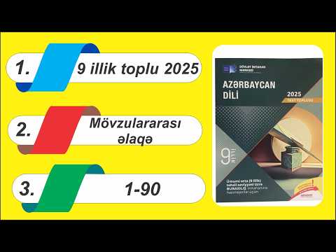 Mövzulararası əlaqə 1-90 / 9 illik test toplusu 2025 Azərbaycan dili