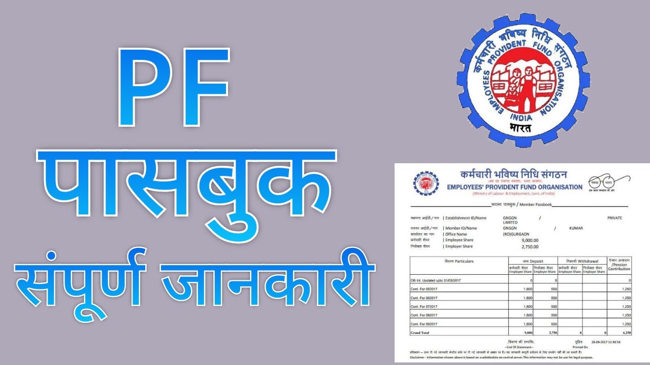 PF Passbook Details / PF Passbook Kaise Check kare / PF Balance Check ...