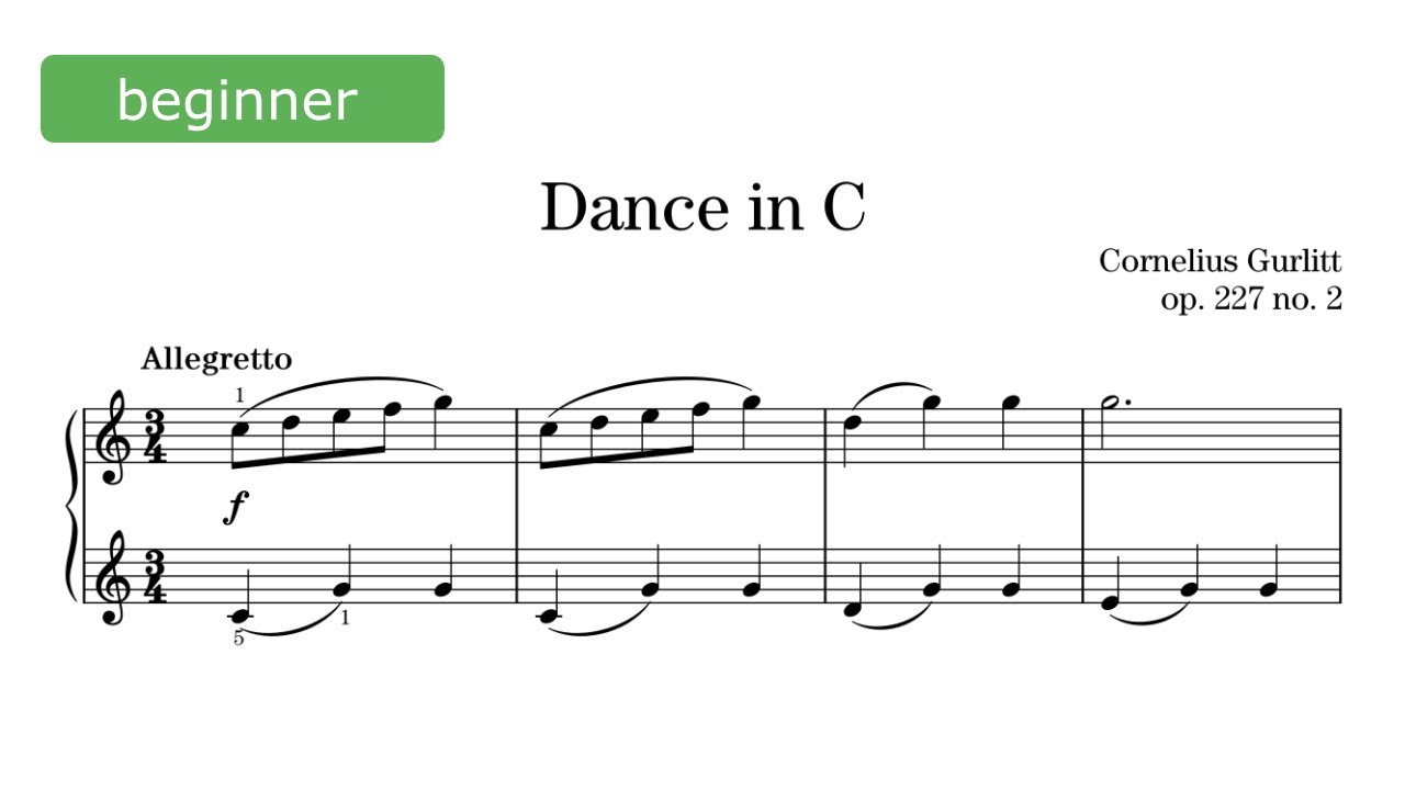 Dance in C Major - Gurlitt (ABRSM Initial Grade) - YouTube