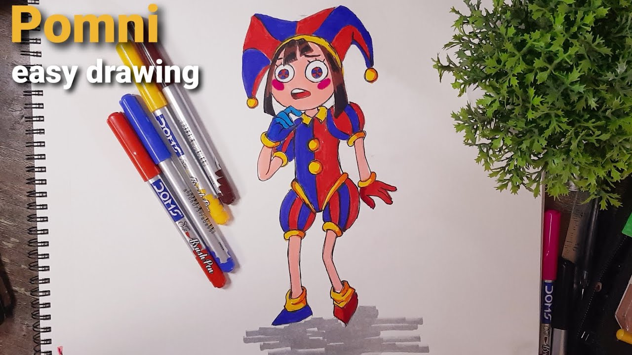 how to draw and colour Pomni | Amazing digital circus | easy drawing ...