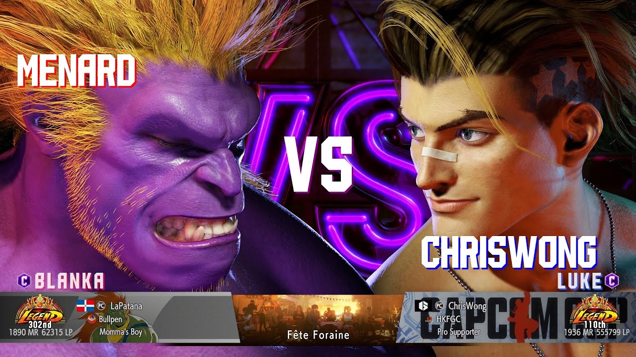 SF6 MENARD (Blanka Classic) Vs ChrisWong (Luke Classic) - YouTube