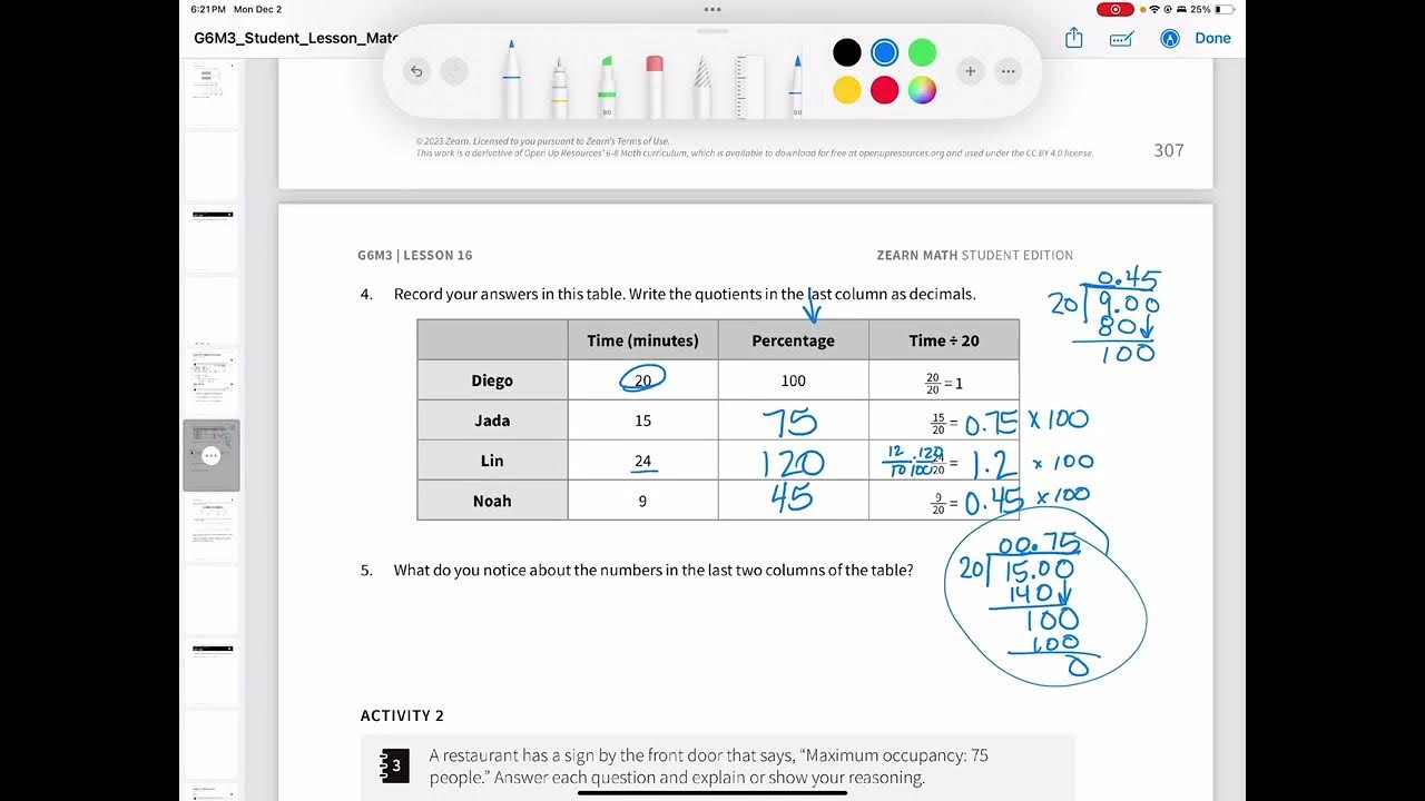 Grade 6 Mission 3 Lesson 16 Illustrative Math (Zearn) - YouTube