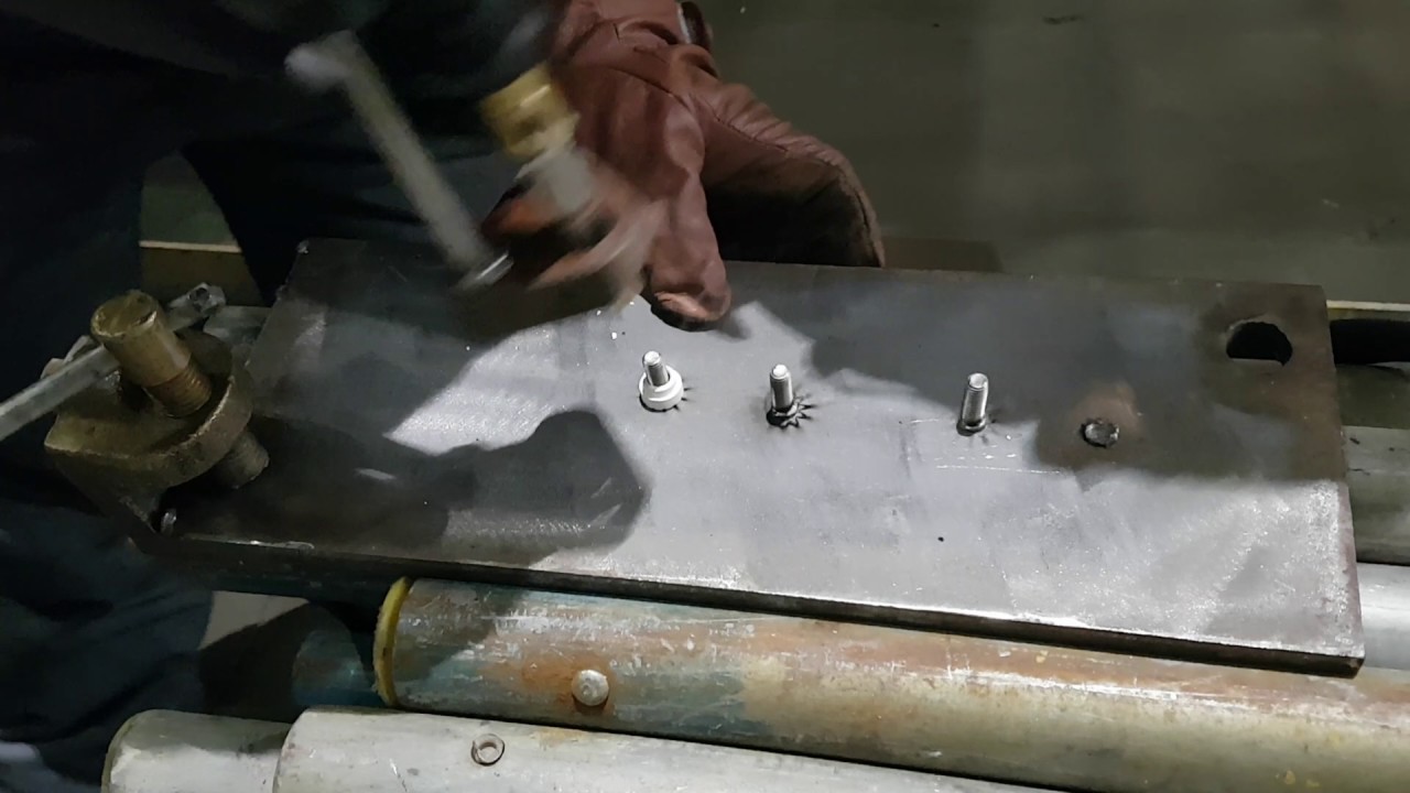 Arc weld stud (316L) on carbon steel - YouTube