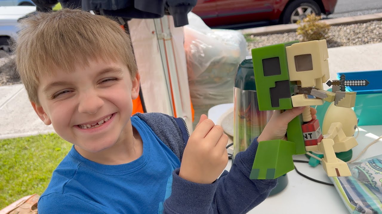Minecraft Toy Scores at the Community Yard Sales - YouTube