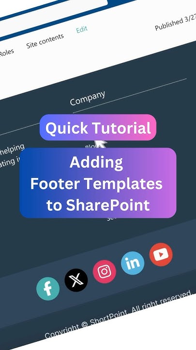 Stunning custom FOOTERS in SharePoint in seconds! #sharepoint #footers #SharePointfooter #shorts ...