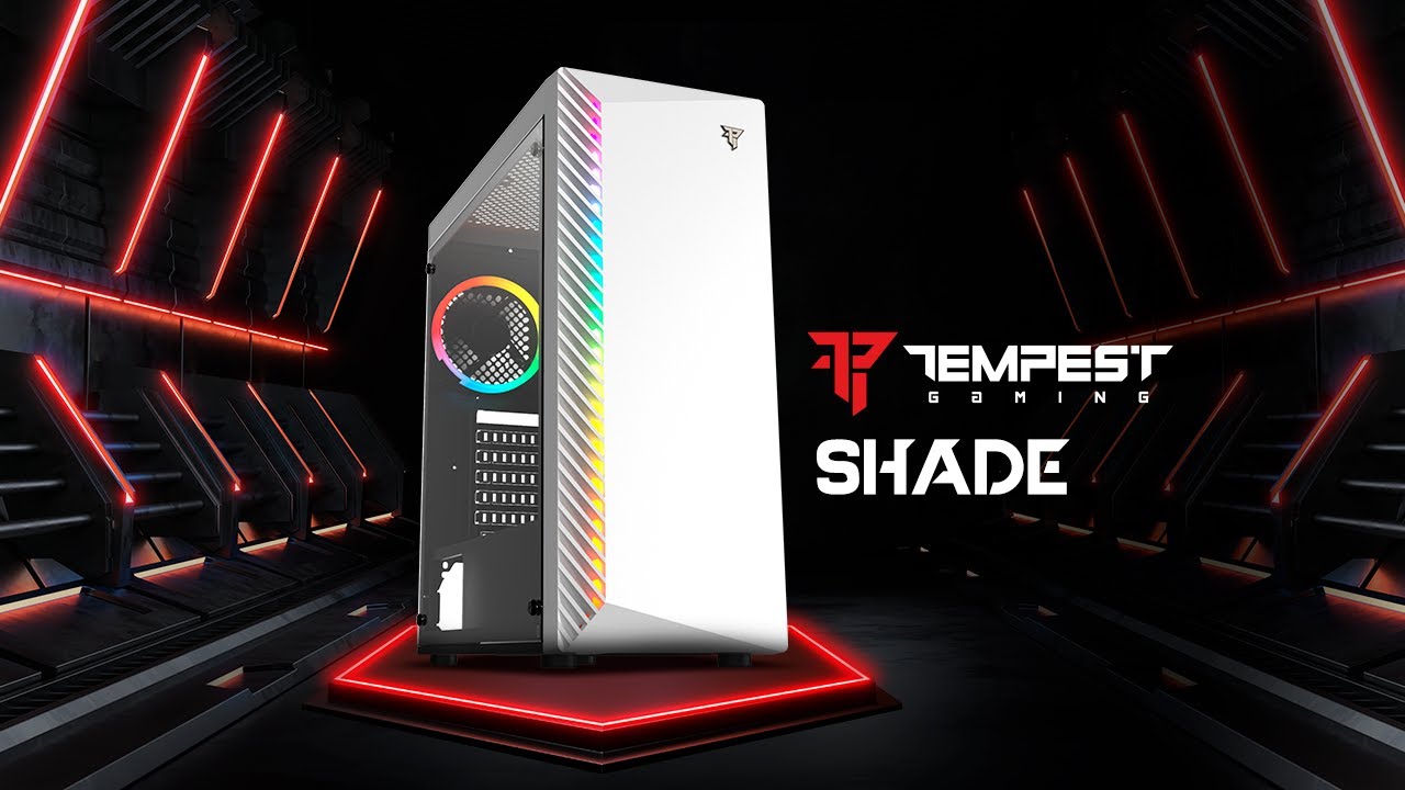 TEMPEST ATX CASE RGB SHADE WHITE - YouTube