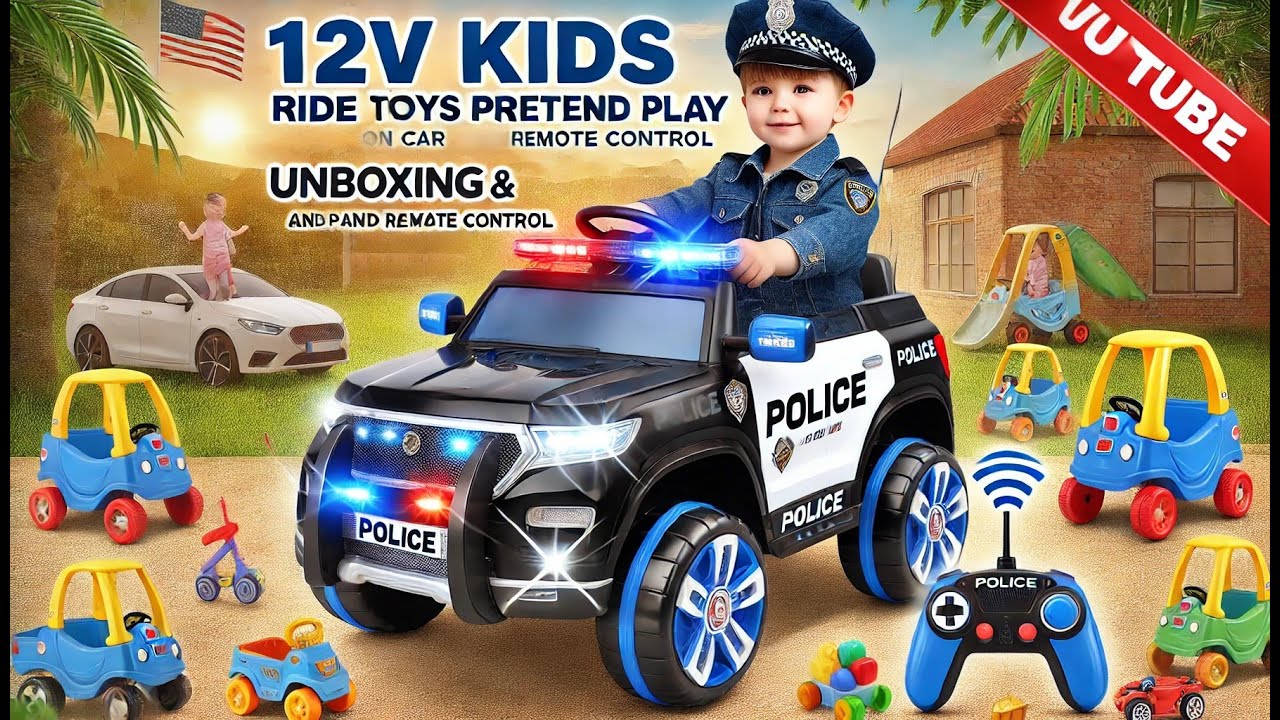 👮‍♂️ Mini Police Officer in Action! Ride-On Police Car Playtime Fun[12/ ...