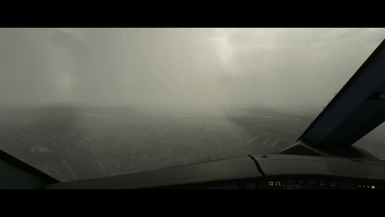 Microsoft Flight Simulator landing in a wet Manchester GoPro view - YouTube