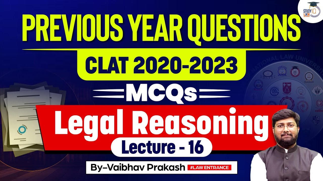 CLAT Previous Year Question Paper | CLAT PYQ | CLAT MCQ | StudyIQ LAW ...