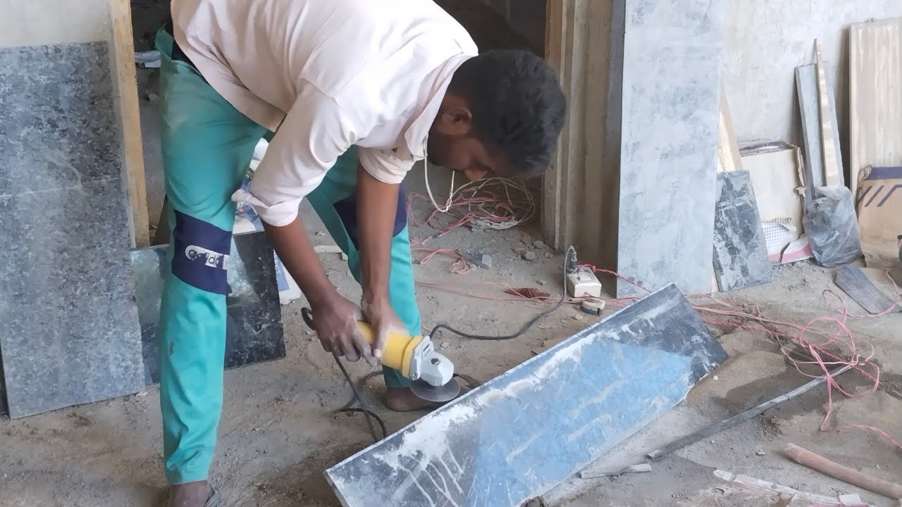 granite window frame granite cutting molding - YouTube