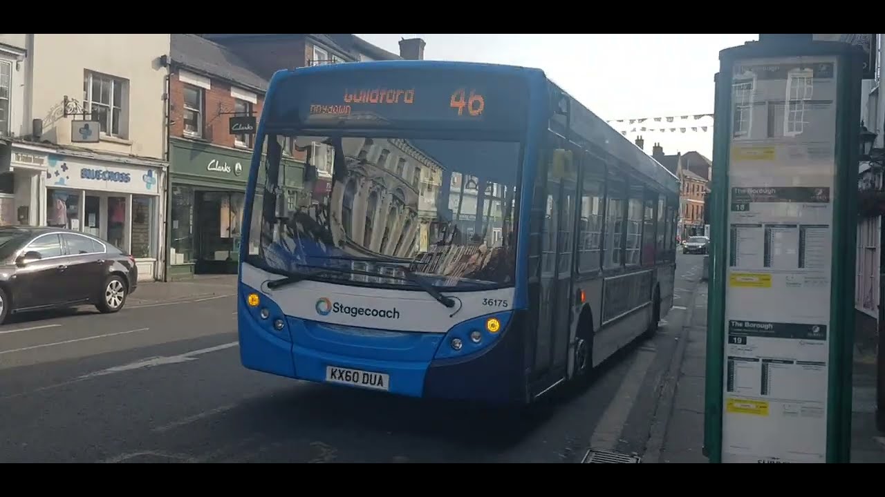 Here is the new livery stagecoach bus 36175 on the number 46 in Farnham ...