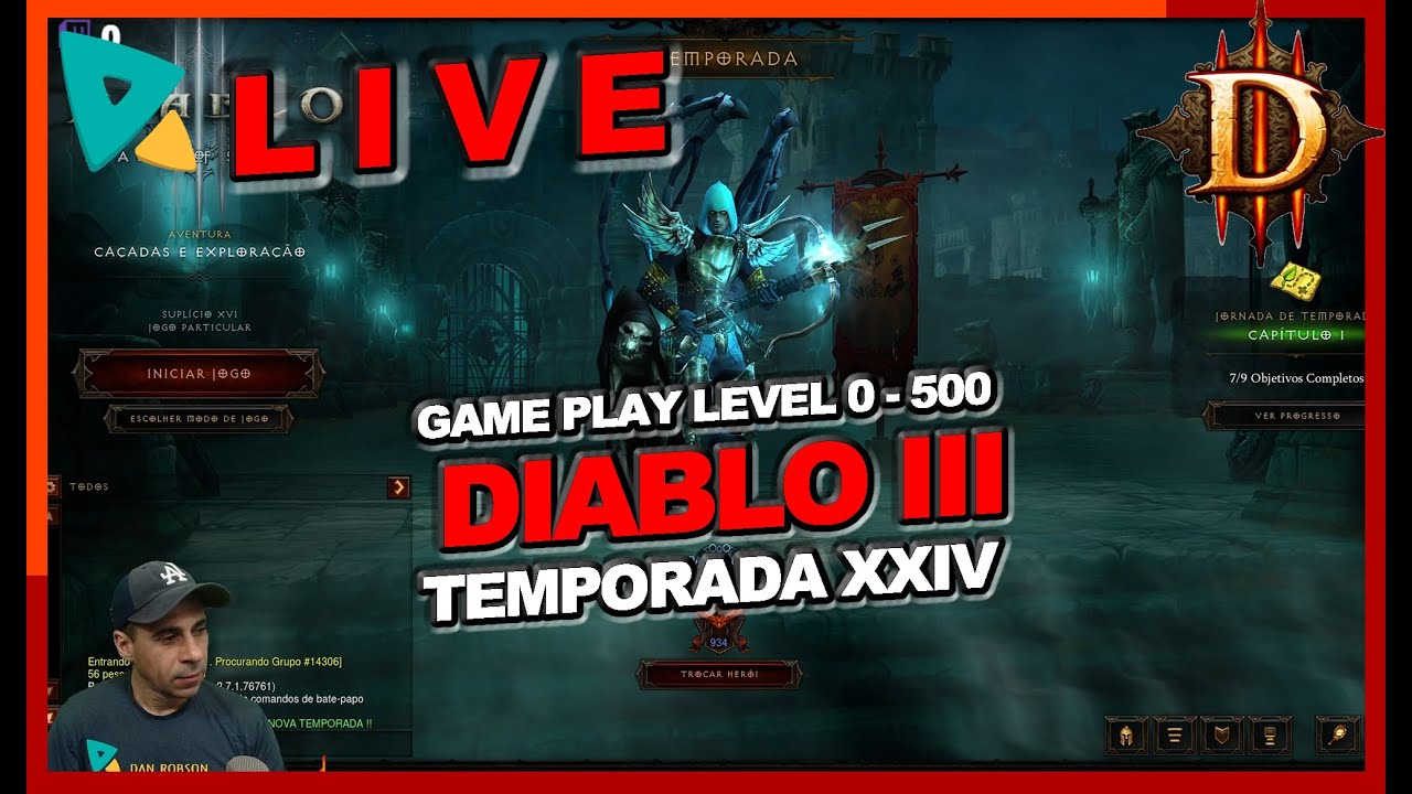 LIVE -Upando um amigo do level 0 até o 500 em 4 horas de live !! Diablo ...