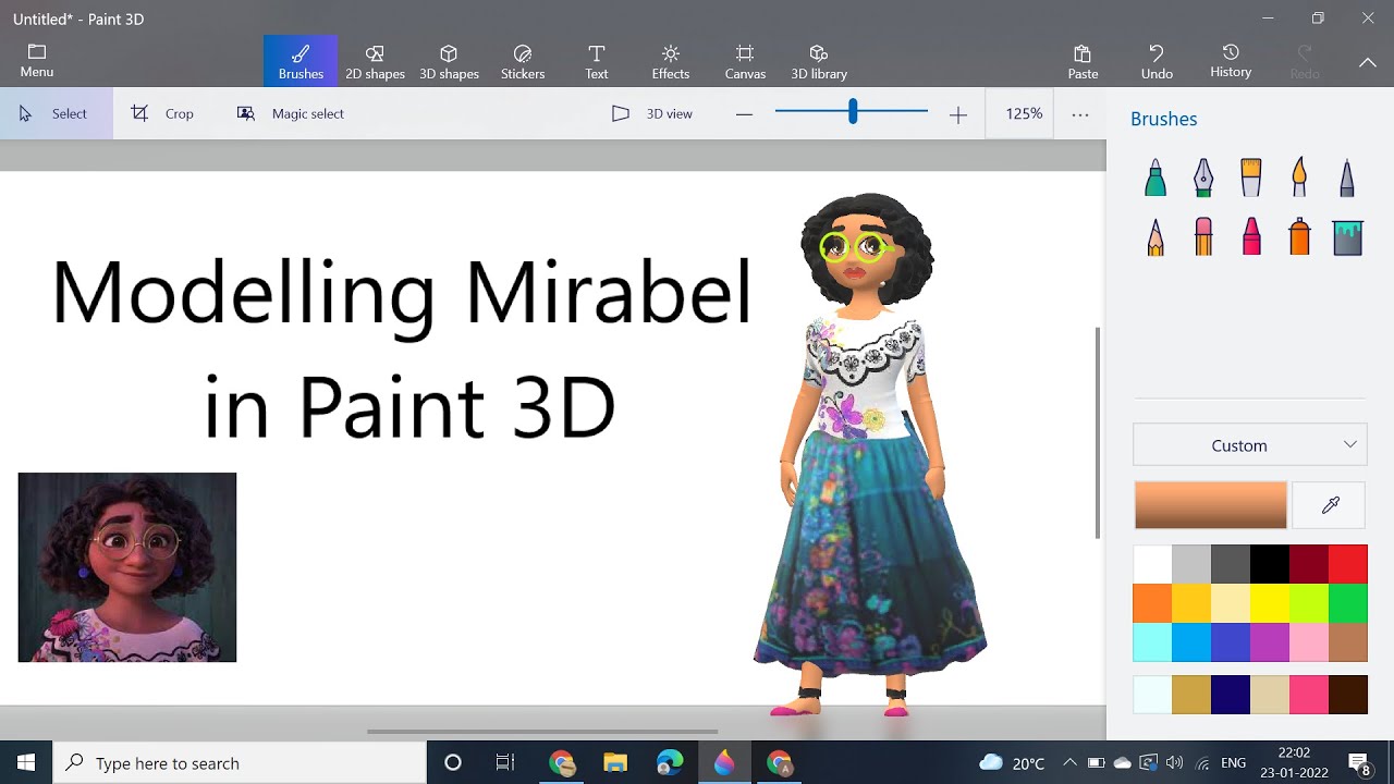 modelling Mirabel from Encanto in Paint3d - YouTube