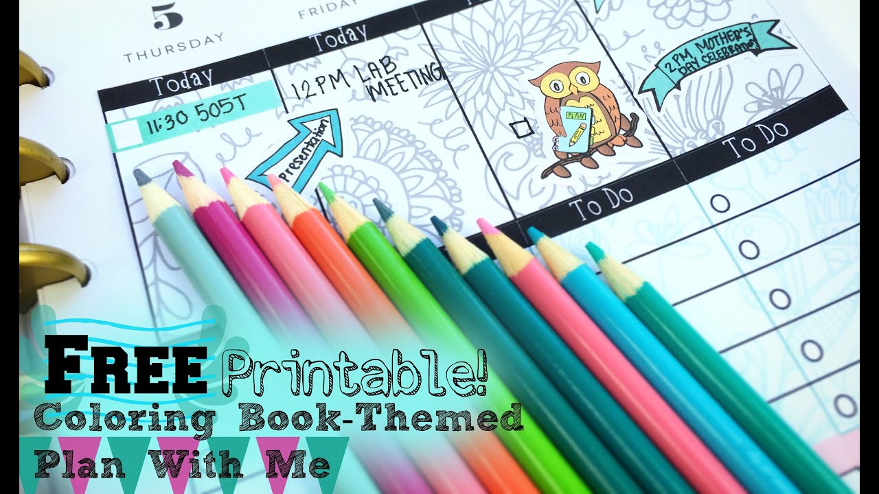 FREE Printable! + Coloring Book-Themed Plan With Me (Happy Planner ...