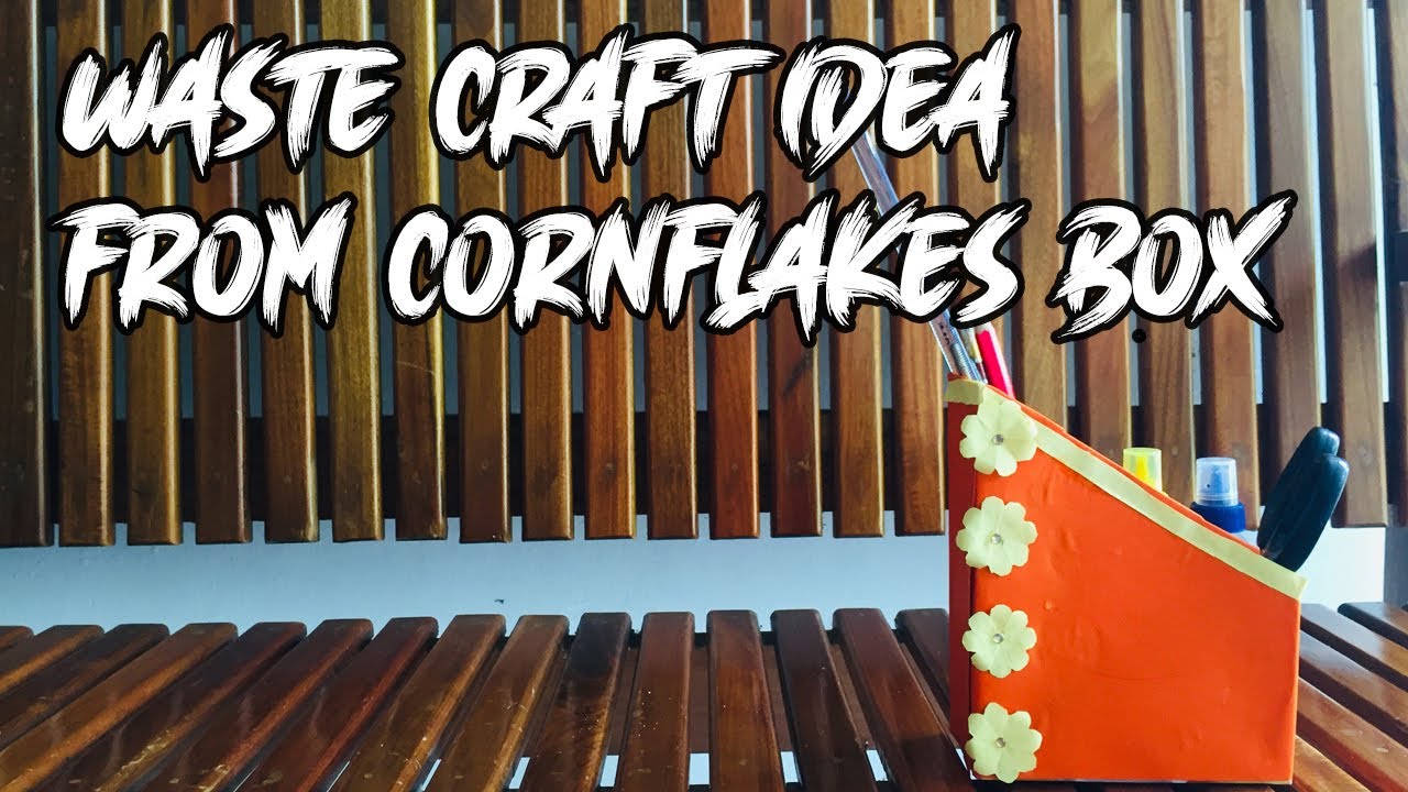 Waste Craft Idea from Cornflakes Box || colour paper || my craft - YouTube